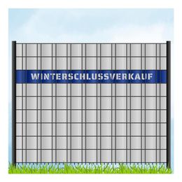 zaun zu&reg; Sichtschutzstreifen Laser Beschriftung "WINTERSCHLUSSVERKAUF" Enzianblau 2,55m