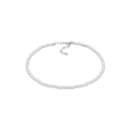 Fu&szlig;kette Elli "Fu&szlig;schmuck Perlen Synthetisch Klassik Basic 925 Silber" Gr. 22, silber, Fu&szlig;ketten, Damen, Silber 925 (Sterlingsilber), Fu&szlig;kette