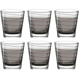 Gl&auml;ser-Set Leonardo "VARIO STRUTTURA", grau (anthrazit), H:9cm &Oslash;:8,3cm, Glas, Trinkgef&auml;&szlig;e, Gl&auml;ser-Set, 250 ml, 6-teilig