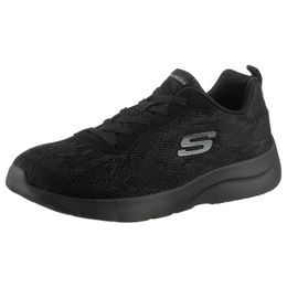 Sneaker Skechers "Dynamight 2.0 Homespun", Damen, Gr. 39, schwarz (schwarz uni), Textil, unifarben, Schuhe Sneaker, Trainingsschuh, Laufschuh, Schn&uuml;rschuh mit gepolstertem Schaftrand