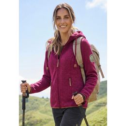 active by Lascana Fleecejacke LASCANA ACTIVE, Damen, Gr. 36/38, lila (beere), Fleece, Obermaterial: 100% Polyester, gemustert, normal, Jacken Fleecejacke, Trekkingjacke mit Kapuze