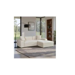 Home Deluxe Ecksofa AMELIO Cord Beige Rechts - 240 x 178 cm
