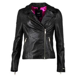 Bikerjacke Maze "Lederjacke Pin", Damen, Gr. XL, schwarz, Obermaterial: 100% Lammleder LEL. Futter: 100% Polyester PES., Jacken Bikerjacke