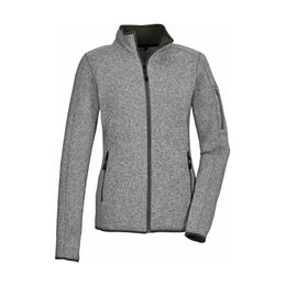 Fleecejacke Killtec "KOW 111 WMN KNT FLC JCKT", Damen, Gr. 38, grau, Oberstoff: 100% Polyester, Jacken Fleecejacke, Strickfleecejacke, Melange-Optik, Stretch, verschlie&szlig;bare Taschen