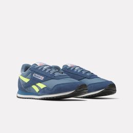 Sneaker Reebok CLASSIC "CLASSIC AZ", Damen, Gr. 45, shadow, batik blau, solar acid gelb, Leder, Synthetik, Textil, Schuhe Sneaker