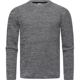 Sweater Ragwear "Strickpullover Aralt", Herren, Gr. S, schwarz (schwarz25), Obermaterial: 60% Baumwolle CO. 40% Polyacryl PAN. Futter: 60% Baumwolle CO. 40% Polyacryl PAN., gerade, Rundhals, ohne B&uuml;ndchen, Sweatshirts Sweater, stylischer Herren Sweatpullover mit Rippb&uuml;ndchen