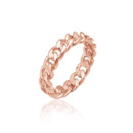 Silberring Elli "Ring Panzer Design Bandring 925 Silber" Gr. 56, rosa (rosegold), Fingerringe, Damen, 56, Silber 925 (Sterlingsilber), Silberring