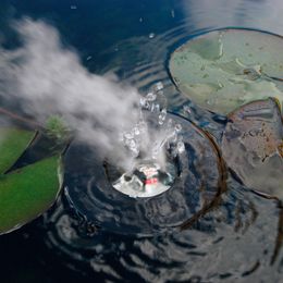 Teich-Nebler Ubbink "MystMaker III Outdoor", silber (schwarz, silberfarben), B:18cm H:4cm T:18cm, Kunststoff, Metall, Ultraschallnebler, Teich-Nebler, 18 cm Durchmesser