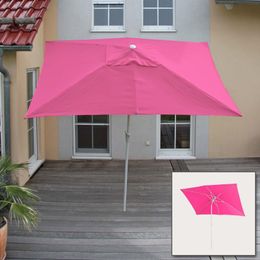 MCW Sonnenschirm Castellammare, Gartenschirm, 2x3m rechteckig neigbar, Polyester/Alu 4,5kg UV-Schutz 50+ ~ pink