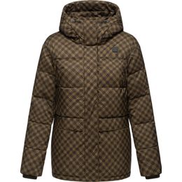 Steppjacke Ragwear "Steppjacke Wikesh Print", Damen, Gr. XS, braun, Obermaterial: 100% Polyester PES. Obermaterial: Futter: 100% Polyester PES. 100% Polyester PES., Jacken Steppjacke