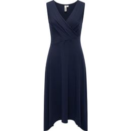 Sommerkleid Ragwear "Sommerkleid Fidda", Damen, Gr. S, N-Gr, blau (midnight), Obermaterial: 48% Viskose CV. 47% Polyester PES. 5% Elasthan EL., Kleider Sommerkleid