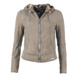 Lederjacke Maze "Lederjacke Citra", Damen, Gr. S, grau (shadow), Obermaterial: 100% Lammnappaleder LANA. Futter: 100% Polyester PES., Jacken Lederjacke