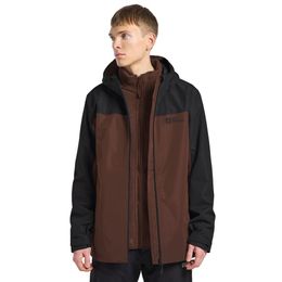 3-in-1-Funktionsjacke Jack Wolfskin "TAUBENBERG 3IN1 JKT M", Herren, Gr. XL (54/56), braun (hotchoc), Obermaterial: 100% Polyester. Innenjacke: 87% Polyester, 13% sonstige Fasern, Jacken 3-in-1-Funktionsjacke