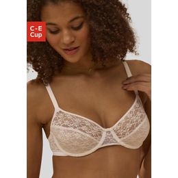 B&uuml;gel-BH Vivance "Julia", Damen, Gr. 75, Cup E, wei&szlig;, Obermaterial: 88% Polyamid, 12% Elasthan, BHs B&uuml;gel-BH, aus blumiger Spitze, im h&uuml;bschen Balconnet-Schnitt, Dessous