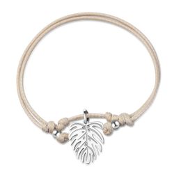 Armband AILORIA "Armband beige/silber JUNGLE", silber, Armb&auml;nder, Damen, Edelstahl, Armband