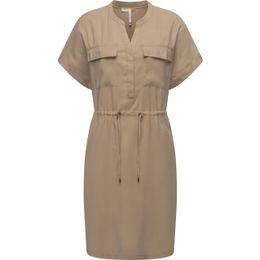 Blusenkleid Ragwear "Blusenkleid Roisa", Damen, Gr. L, N-Gr, beige (latte), Obermaterial: 80% Viskose CV. 20% Polyester PES., Kleider Blusenkleid