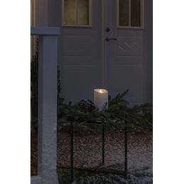 LED-Kerze Konstsmide, beige (cremewei&szlig;), B:9,5cm H:18,4cm T:9,5cm &Oslash;:9,5cm, Kerzen, LED-Kerze, LED Kerze cremewei&szlig;, mit 3D Flamme und geschmolzener Kante