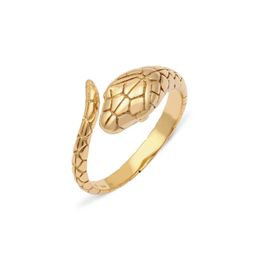 Silberring Kuzzoi "Ring Herren Schlange Kraft 925 Silber" Gr. 64, gold, Fingerringe, Herren, 64, Silber 925 (Sterlingsilber), Silberring