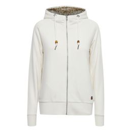 Kapuzensweatjacke oxmo "Kapuzensweatjacke OXUlla", Damen, Gr. S, beige (birch), Obermaterial: 60% Baumwolle CO. 40% Polyester PES., Sweatjacken Kapuzensweatjacke