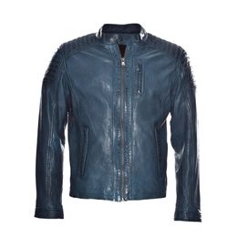 Bikerjacke JCC "Lederjacke 31020346", Herren, Gr. 54, blau (sea port), Obermaterial: 100% Lammnappaleder LANA. Futter: 100% Baumwolle CO., Jacken Bikerjacke