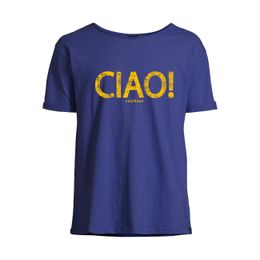 T-Shirt SALZHAUT "Shirt KIMM - CIAO", Herren, Gr. M, blau (indigo), Obermaterial: 100% Baumwolle CO., Shirts T-Shirt