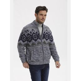 Strickjacke Babista "Outdoor Strickjacke TESSABELLA", Herren, Gr. XL, bunt (blau gemustert), Obermaterial: 70% Polyacryl PAN. 30% Wolle mw., Strickjacken Strickjacke