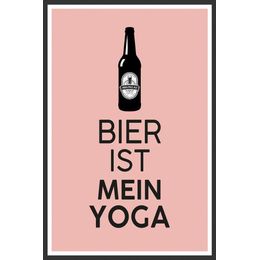 Metallbild queence "Bier Yoga", schwarz (farbe bild(er): schwarz), B:30cm H:20cm, Metall, Stahl, Bilder, Metallbild, Stahlschild, Blechschild, Spr&uuml;che, Texte, witzig, Bier