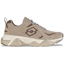 Sneaker Lotto, Damen, Gr. 36, sand, taupe, Kunstfaser, Synthetik, mehrfarbig, Schuhe Sneaker, - in angesagtem Millenium Look