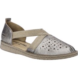 Slipper Josef Seibel "Sofie 44, platin", Damen, Gr. 38, grau (platin), Obermaterial: 100% Rindsleder Leather cow., Schuhe Slipper