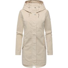 Kurzmantel Ragwear "Kurzmantel Cannas Cordy YOUMODO", Damen, Gr. XXL, beige (ecru), Obermaterial: 98% Baumwolle CO. 2% Elasthan EL. Obermaterial: Futter: 100% Polyester PES., M&auml;ntel Kurzmantel