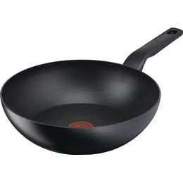 Wok Tefal "Titanium Force Wok-Pfanne, Induktion, &Oslash; 28 cm", schwarz, B:28,6cm H:10,1cm &Oslash;:28cm, Pfannen, Wok, extra haltbare Antihaft-Beschichtung, Thermo Signal, tiefe Form