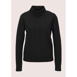 Madeleine Mode Langarmshirt MADELEINE "Sweatshirt Sweatshirt mit Zopfstruktur", Damen, Gr. 48, schwarz, Obermaterial: 83% Polyester PES. 14% Viskose CV. 3% Elasthan EL., Modern, gerade, Shirts Langarmshirt, Zopfstruktur