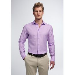 Langarmhemd Eterna "SLIM FIT", Damen, Gr. 44, Normalgr&ouml;&szlig;en, lavender, 59% cotton, 41% Leinen, schmal, Manschette, Hemden Langarmhemd