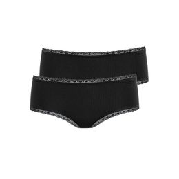 Panty LISCA "2er Pack Damen Panty Ines", Damen, Gr. 44, schwarz, Spitze, Obermaterial: 95% Baumwolle CO. 5% Elasthan EL., Unterhosen Panty