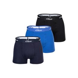 Boxershorts s.Oliver "Boxershort 3er Pack", Herren, Gr. L, blau, Obermaterial: 92% Baumwolle CO. 8% Elasthan EL., Unterhosen Boxershorts