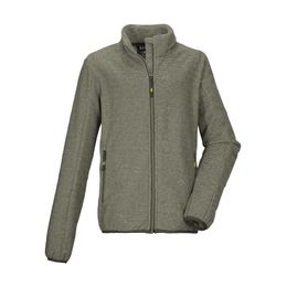 Fleecejacke Killtec "KOW 224 BYS KNTFLC JCKT", Jungen, Gr. 164, olivgr&uuml;n, Obermaterial: 100% Polyester, Jacken Fleecejacke, Strickfleecejacke mit Kinnschutz, elastischem Saum und Zippertaschen