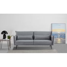 Schlafsofa Inosign "TULARE, 204 cm, klappbarer 3-Sitzer mit verstellbarer R&uuml;ckenlehne", grau, B:204cm H:89cm T:87cm, 100% Polyester, Sofas, Schlafsofa, Schlaffunktion, Velvet-Samtvelours u. Webstoff