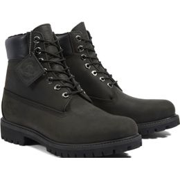 Schn&uuml;rboots Timberland "6 in Premium Fur/Warm Lin", Herren, Gr. 43, schwarz, Leder, Schuhe Schn&uuml;rboots, Winterstiefel, Schn&uuml;rstiefel, Winterschuhe, wasserdicht, gef&uuml;ttert