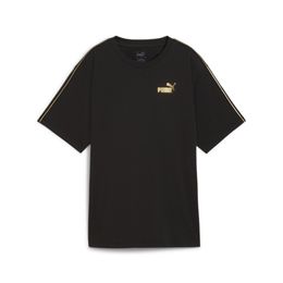 T-Shirt Puma "ESS TAPE MINIMAL GOLD TEE", Damen, Gr. M, schwarz (Puma schwarz), Jersey, Obermaterial: 100% Baumwolle, unifarben, relaxed fit normal, Rundhals, Shirts T-Shirt, Relaxed Fit, sportlicher Stil, Rundhalsausschnitt, aus Baumwolle