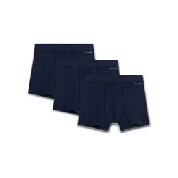 Boxershorts Sanetta "Boxershort 3er Pack", Jungen, Gr. 104, blau (dunkelblau), Obermaterial: 100% Baumwolle CO(Bio)., Unterhosen Boxershorts