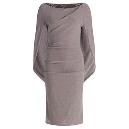 Cocktailkleid Vera Mont "Cocktailkleid im Glitzer-Look", Damen, Gr. 44, EURO, grau (taupe, silber), Obermaterial: 87% Polyamid PA. 9% Polyester PES. 4% Elasthan EL., Kleider Cocktailkleid