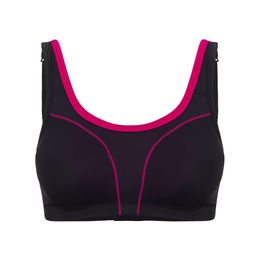 Sport-BH SuSa "Sport BH Move high", Damen, Gr. 85, Cup D, schwarz (schwarz, pink), Obermaterial: 52% Polyamid PA. 37% Polyester PES. 11% Elasthan EL., BHs Sport-BH