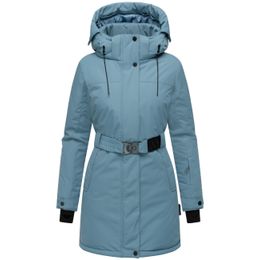 Wintermantel Navahoo "Wintermantel Frostkuss 14", Damen, Gr. L, blau (powder blau), Obermaterial: 100% Polyester PES. Obermaterial: Futter: 100% Polyester PES. 100% Polyester PES., M&auml;ntel Wintermantel