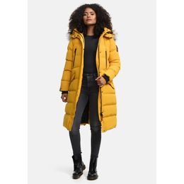 Winterjacke Marikoo "Marikoo Schneesternchen Damen Winter Steppjacke B890", Damen, Gr. XL, gelb (amber gelb), Obermaterial: 100% Polyester PES., Jacken Winterjacke