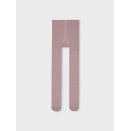Strumpfhose name it "NKNPANTYHOSE RIB 2P", M&auml;dchen, Gr. 98 (104), rosa (woodrose), Obermaterial: 80% Baumwolle, 17% Nylon, 3% Elasthan, uni, Strumpfhosen Strumpfhose
