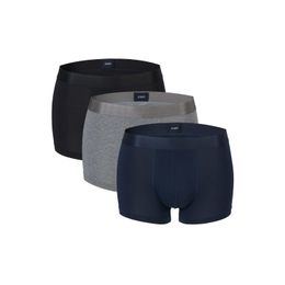 JOOP! Boxershorts JOOP "Boxershort Everyday 3er Pack", Herren, Gr. L, blau (grau, schwarz, blau), Obermaterial: 95% Baumwolle CO. 5% Elasthan EL., Unterhosen Boxershorts