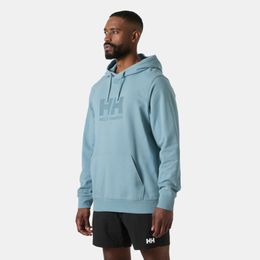 Kapuzensweatshirt Helly Hansen "HH LOGO HOODIE 3.0", Herren, Gr. S, windy blau, Obermaterial: 100% Baumwolle, Sweatshirts Kapuzensweatshirt, sportliche Passform, mit K&auml;ngurutasche
