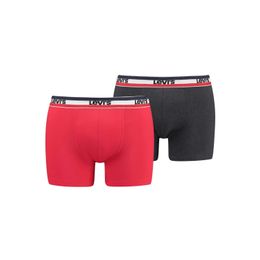Levi's Boxershorts LEVI'S "Boxershort 2er Pack", Herren, Gr. XL, rot (rot, dunkelgrau), Obermaterial: 95% Baumwolle CO. 5% Elasthan EL., Unterhosen Boxershorts