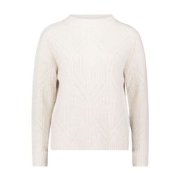 BETTY & CO Strickpullover BETTY & CO "Strickpullover mit Struktur", Damen, Gr. 38, beige (bright cream melange), Obermaterial: 45% Polyester Pol. recyc.. 40% Polyacryl PAN. 13% Polyamid PA. 2% Elasthan EL., Pullover Strickpullover