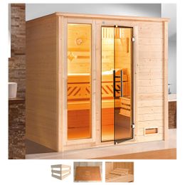 Sauna Weka "Bergen", beige (naturbelassen), ohne Ofen, (ohne Ofen), Saunen, Sauna, ohne Ofen
